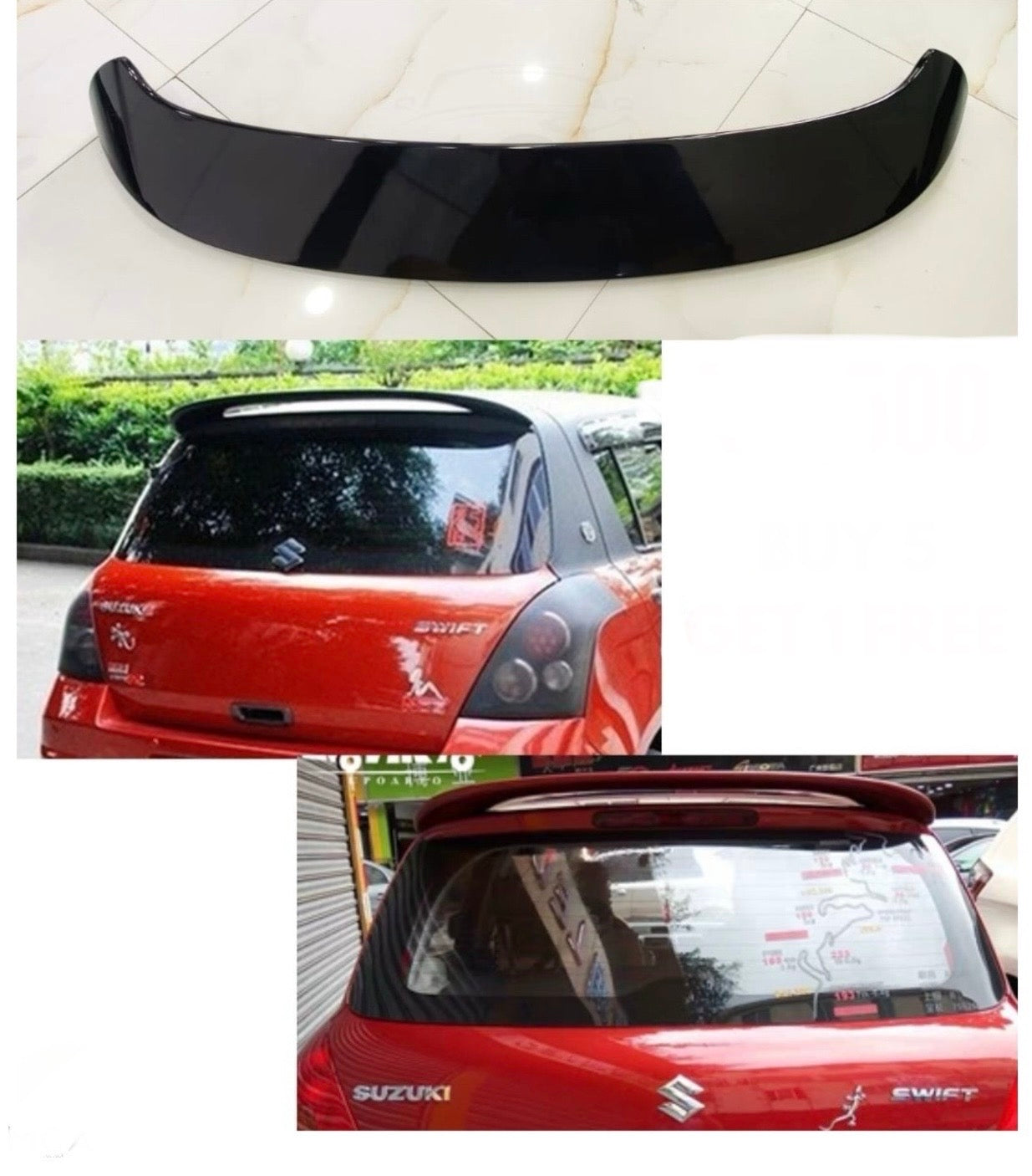 SWIFT REAR SPOILER 2005-2016 BLACK – LUXE AUTOMOTIVE