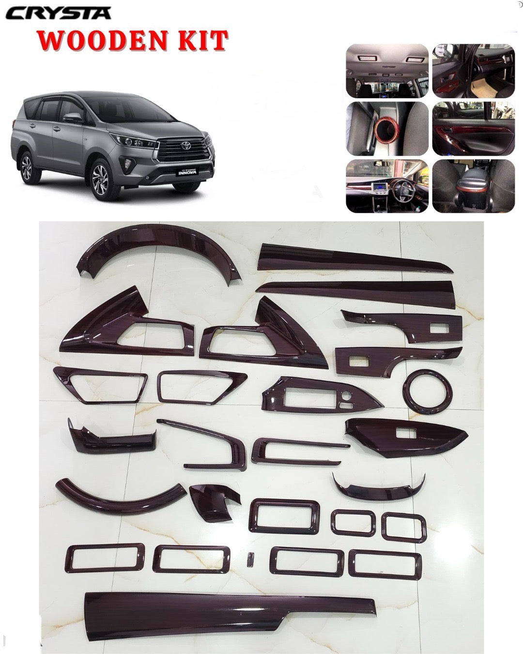 Set of 26 Pcs Interior Decoration Wooden Interior Kit for Innova Cryst ...