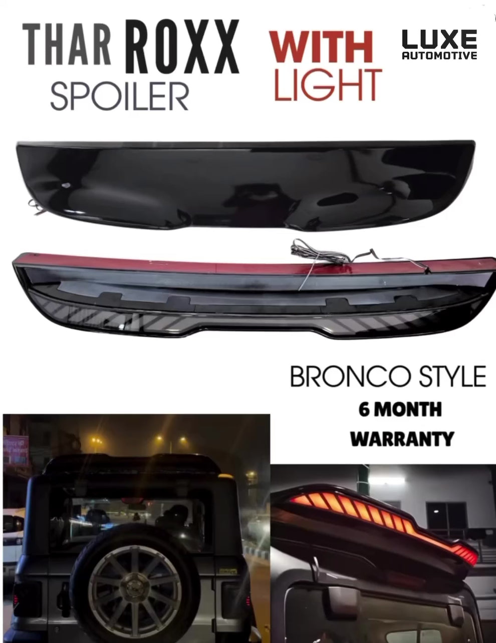Bronco type Matrix Style LED Spoiler for Thar Roxx and Thar – LUXE ...